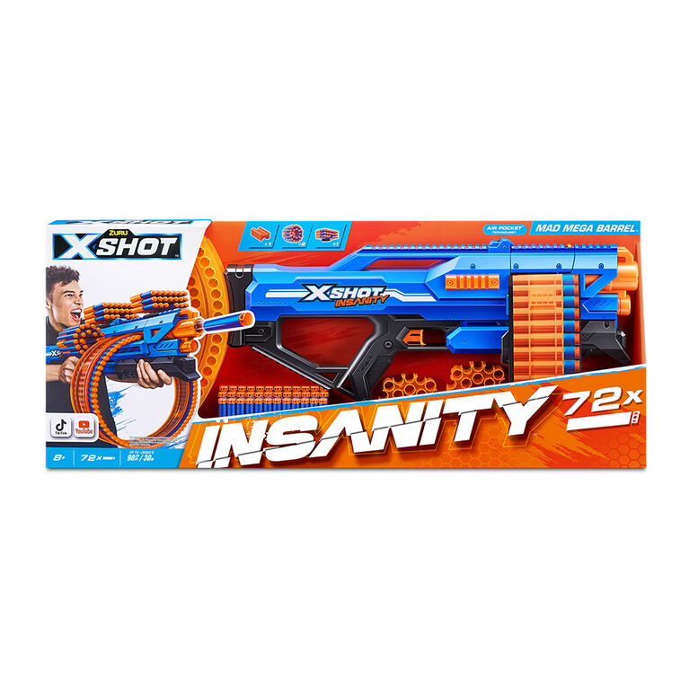 X-Shot Insanity Mad Mega Barrel Blaster Toytown – Toytown Toronto