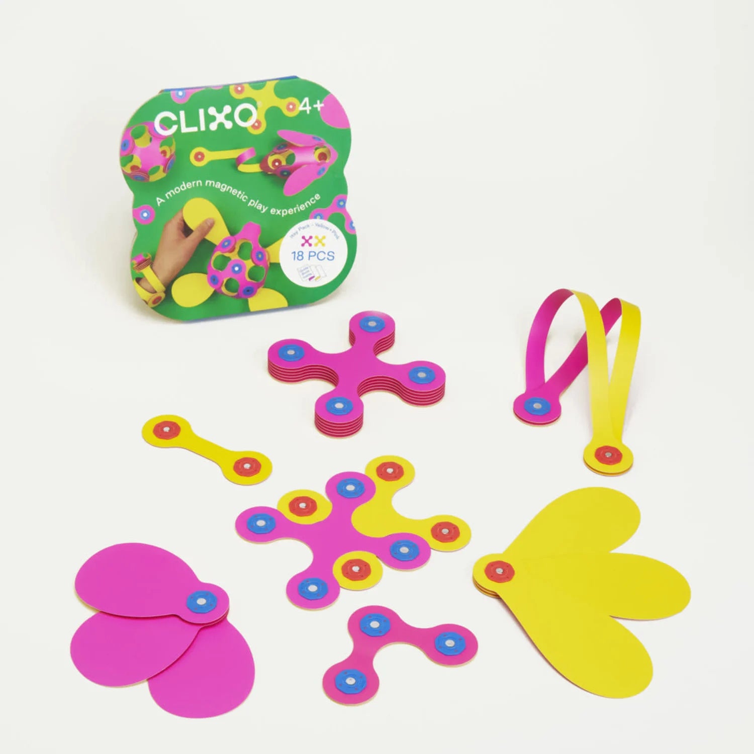 Clixo Itsy Pack Pink/Yellow- 18 Pcs Toytown – Toytown Toronto